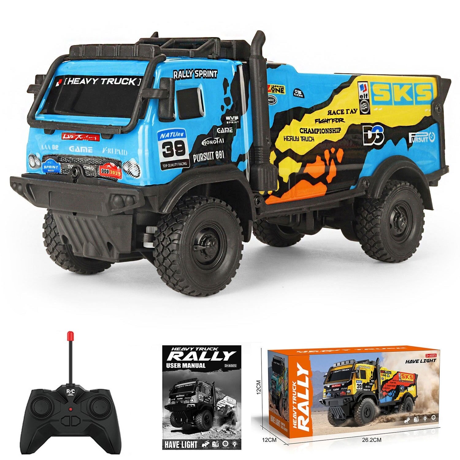 Радиоуправляемый грузовик 1:35, мощный гоночный раллийный автомобиль с электрическими фарами, дистанционно управляемый внедорожник, багги, 27 Гц, подарок для детей.