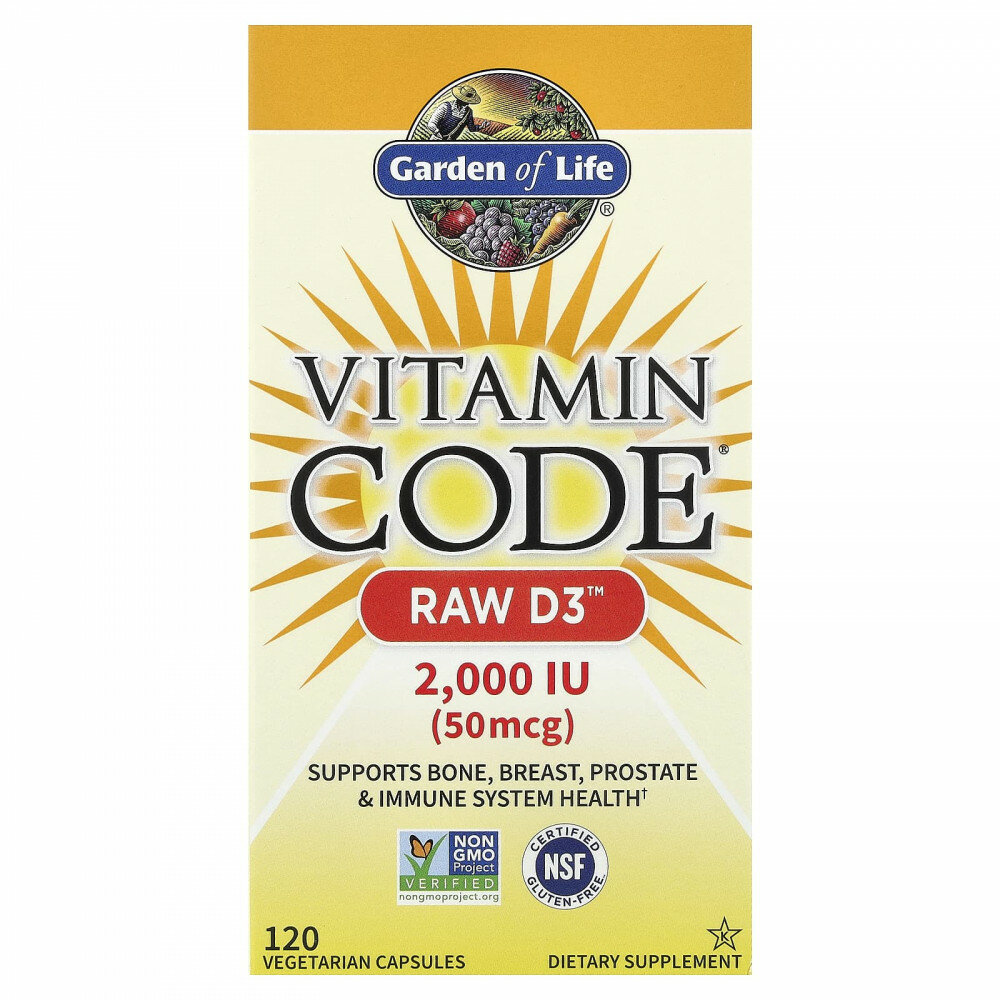 Garden of Life, Vitamin Code®, RAW D3™, 120 вегетарианских капсул