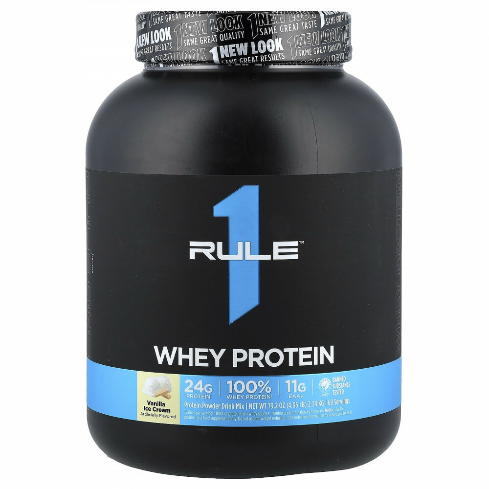 Rule One Proteins, сывороточный протеин, со вкусом ванильного мороженого, 2,24 кг (4,95 фунта)