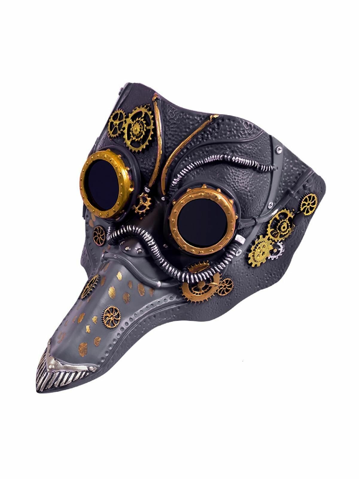 Маска для Хэллоуина в стиле стимпанк, маскарадный костюм чумного доктора, готический, Серый