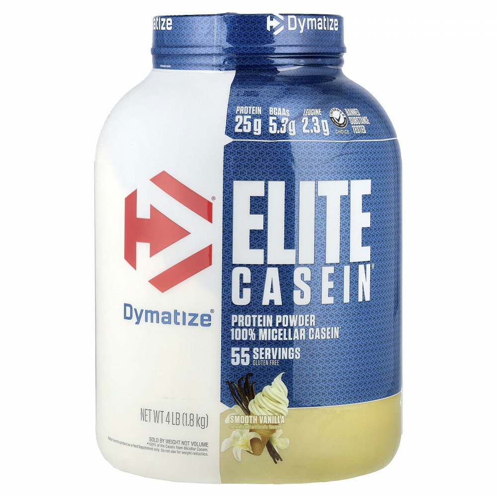 Dymatize, Elite Casein®, с ванильным вкусом, 1,8 кг (4 фунта)