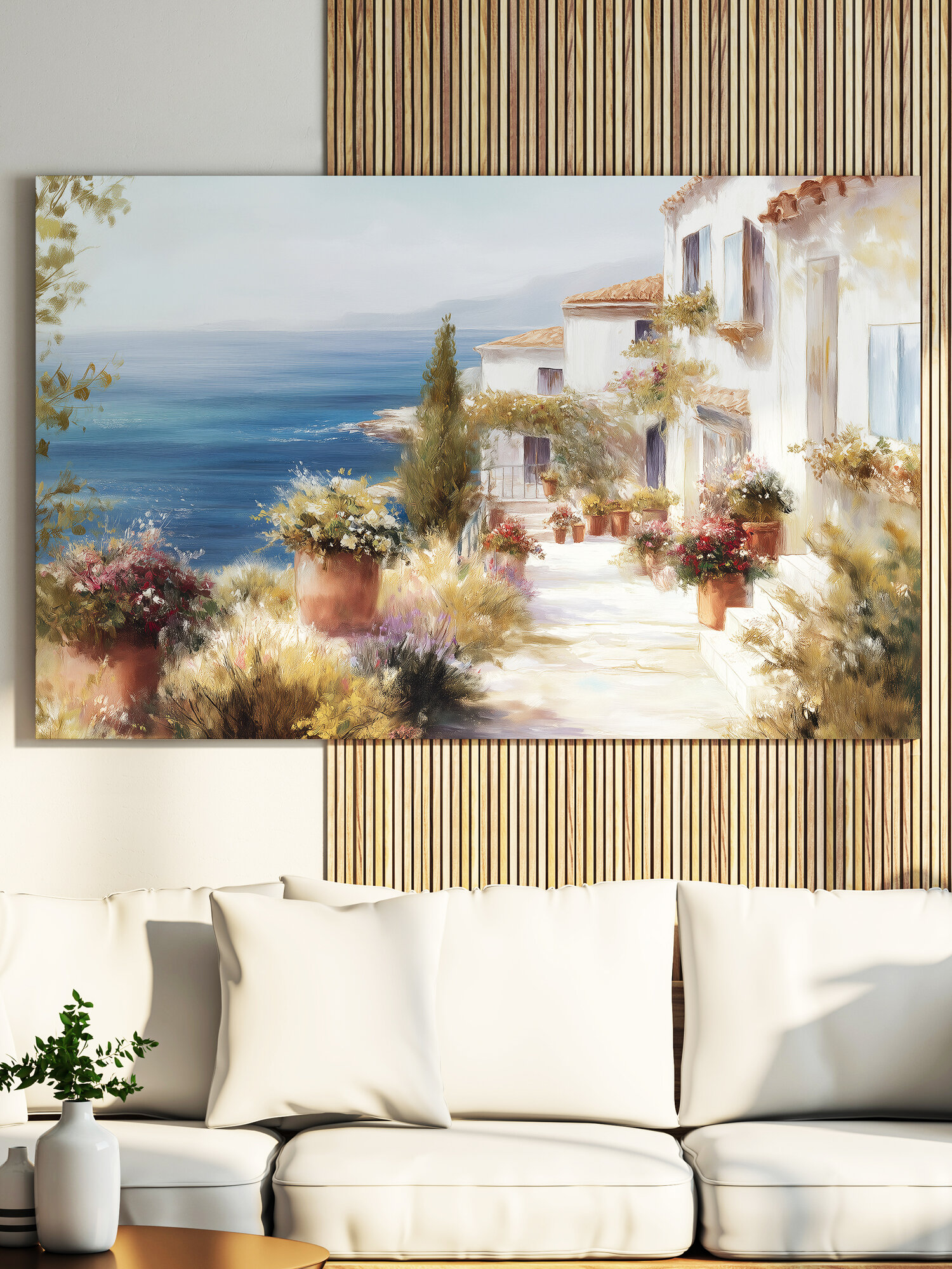 Картина интерьерная Postermarket "Домик у моря" на холсте, 70x110 см