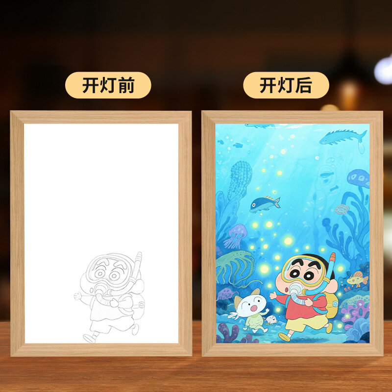 Тщательно отобранная терапевтическая ночная лампа с изображением Крейона Шин-чана, украшение для спальни, декоративная картина, креативная атмосферная лампа, подарок на день рождения.