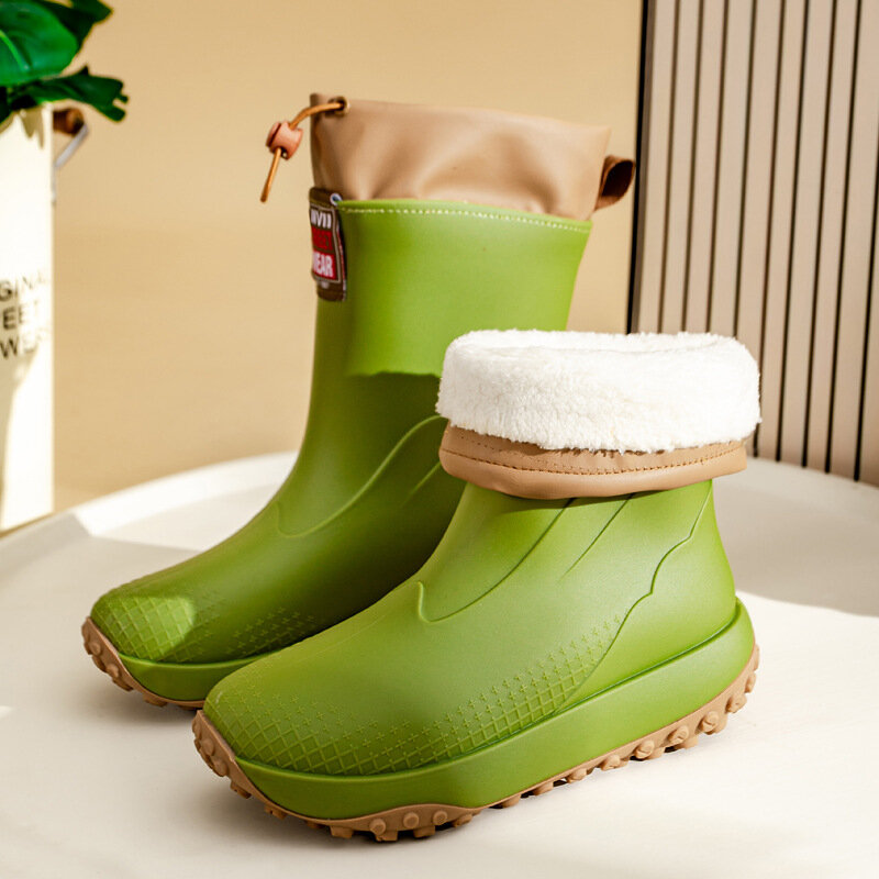 Резиновые сапоги средней или низкой высоты для активного отдыха, зимние мужские, взрослые, для родителей и детей, парные рабочие водонепроницаемые сапоги, женские и детские теплые резиновые сапоги. Размер обуви. EU:37