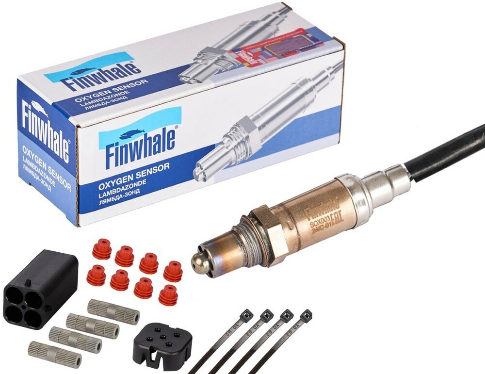 Датчик кислородный универсальный FINWHALE SOX003 Audi, Bmw, Chevrolet, Ford, Honda, Hyundai, Kia, Lada, Mazda, Mitsubishi, Nissan, Renault, Skoda, Subaru, Suzuki, Toyota, Vw