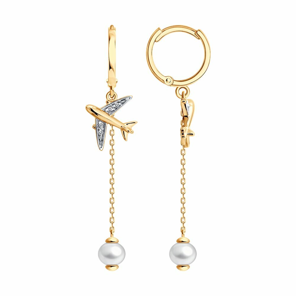 Серьги, красное золото, 585 проба