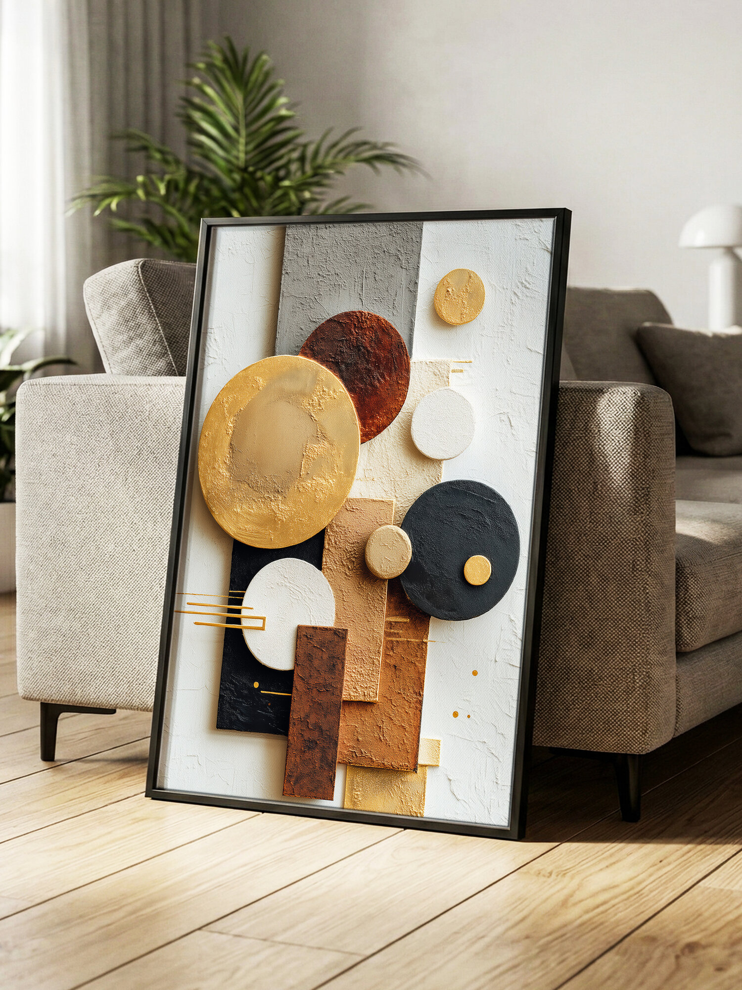 Картина в тёмной раме Postermarket "Абстракция" на холсте, 50x70 см