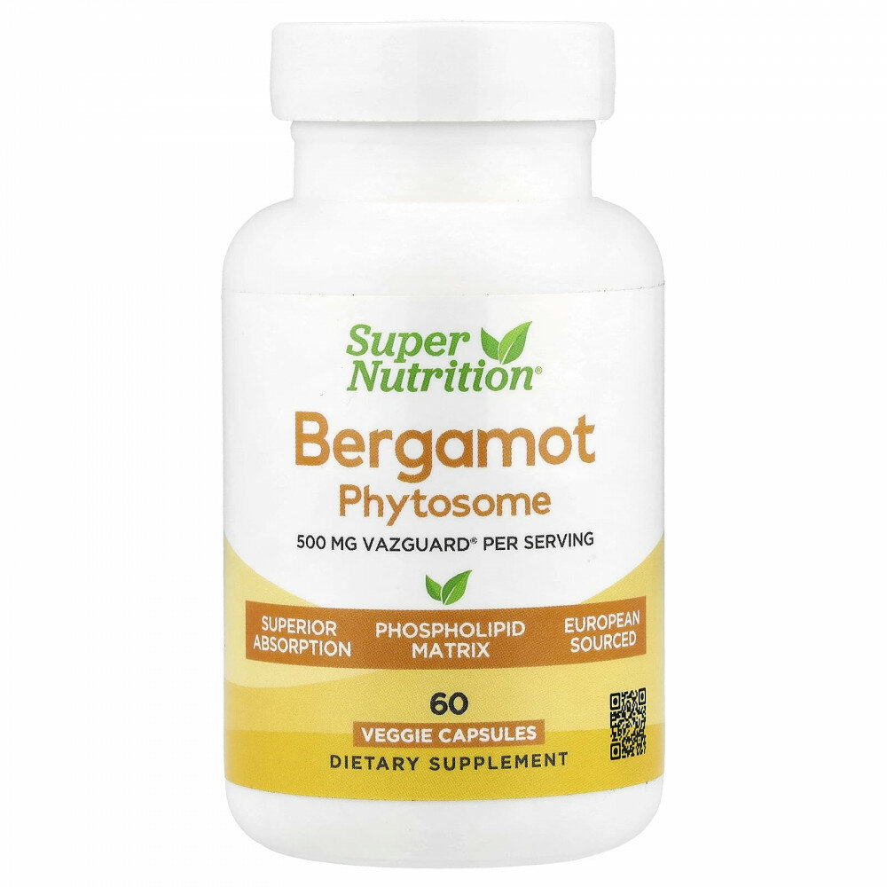 California Gold Nutrition, Bergamot Phytosome, фитосома бергамота с экстрактом бергамота, 500 мг, 60 растительных капсул