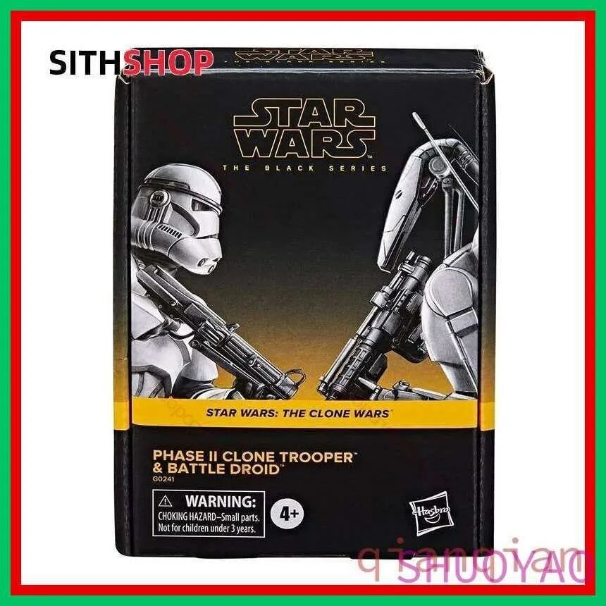 Фигурка Hasbro STAR WARS The Black Series Phase II Clone Trooper & Battle Droid 6 Inch Action Figure