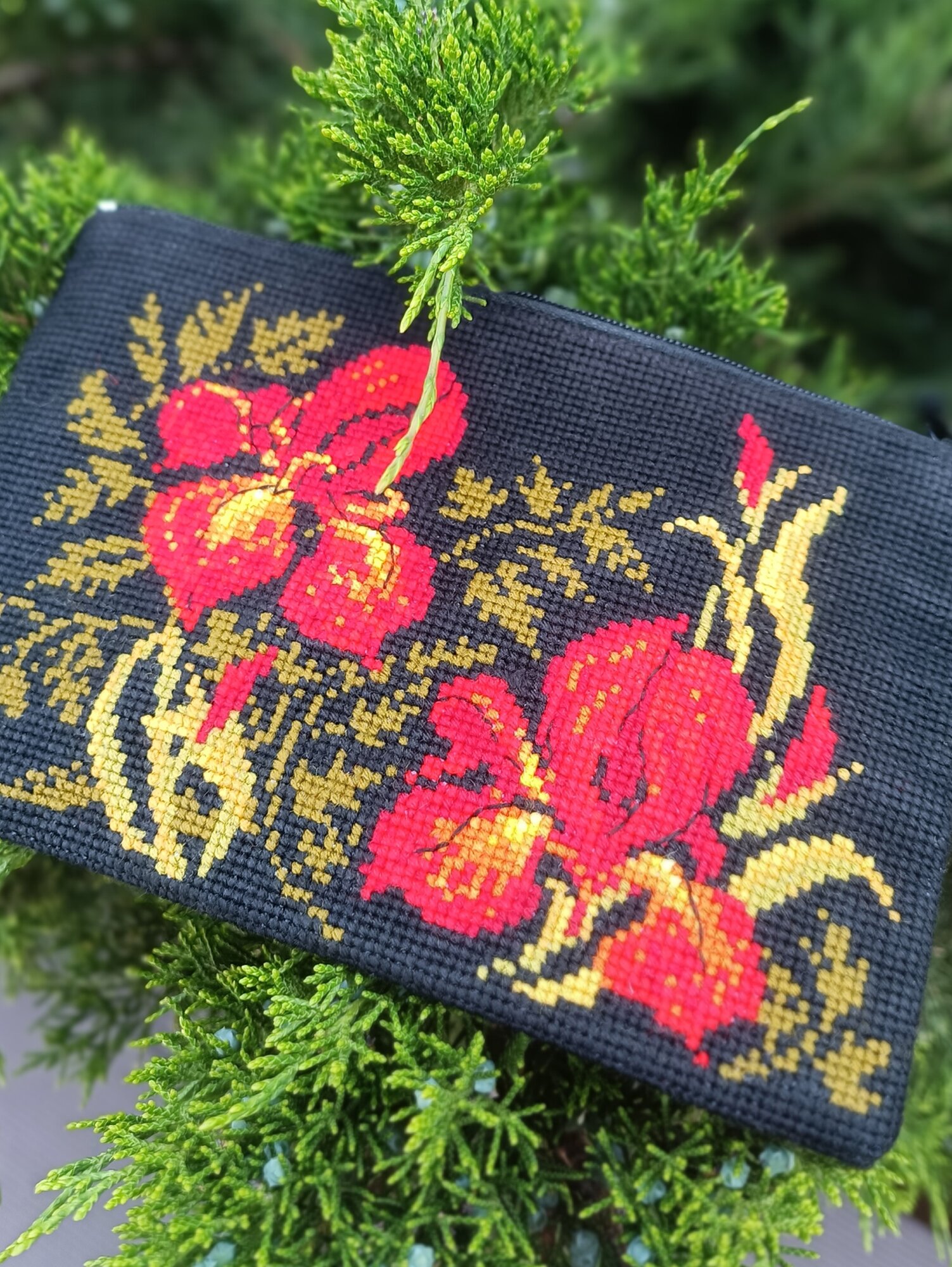 Набор для вышивания крестом Риолис, вышивка крестиком косметичка "Ирисы", 20*30 см, 1679АС