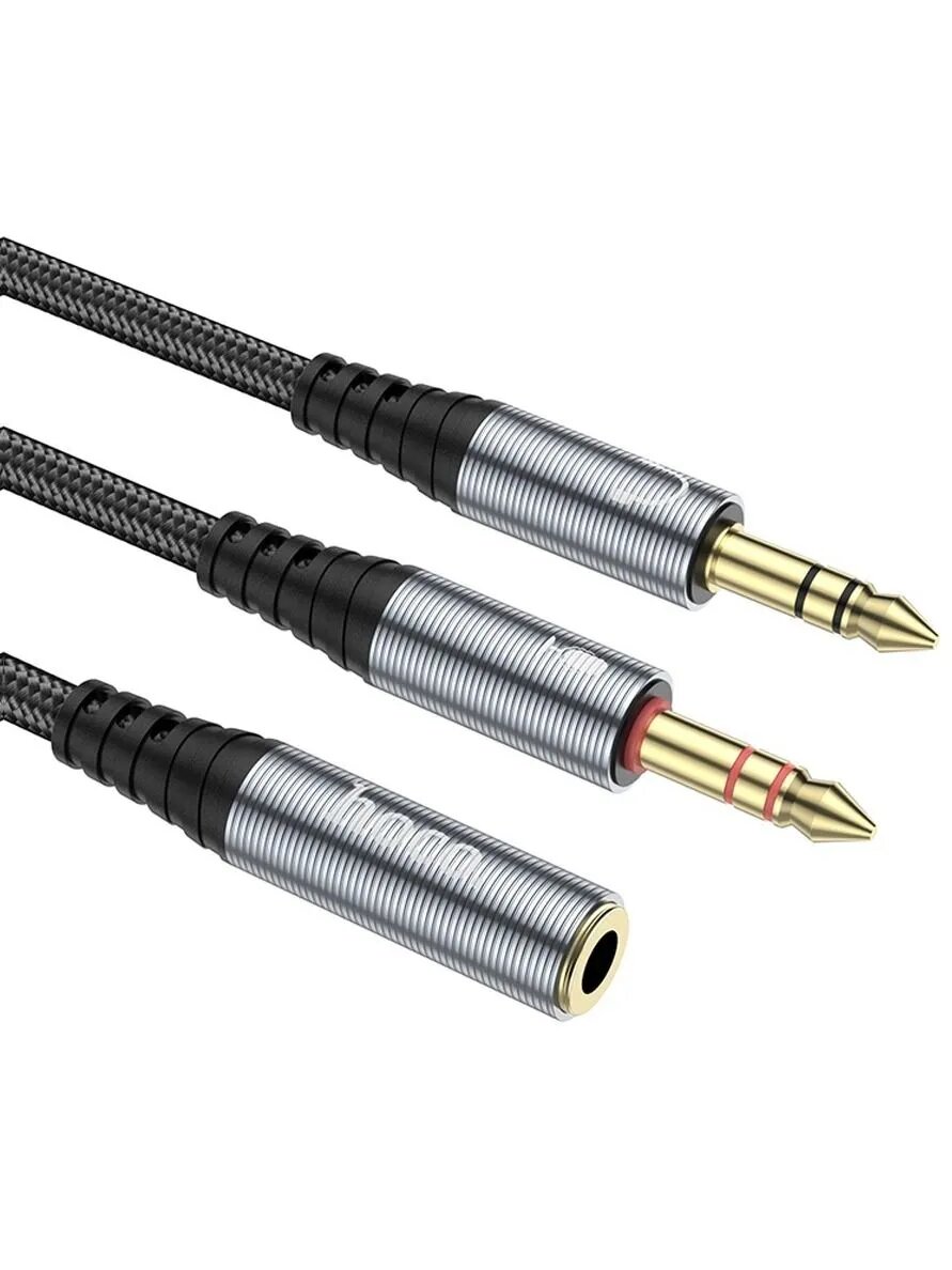 Аудио кабель 2/AUX - mini jack 3.5 тюльпан Переходник aux Разветвитель, 25cм.