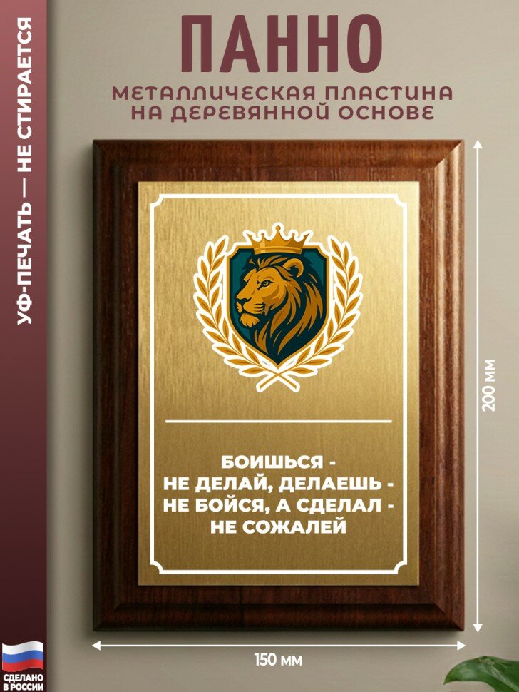 Настенный диплом "Боишься - не делай, делаешь - не бойся, а сделал - не сожалей"