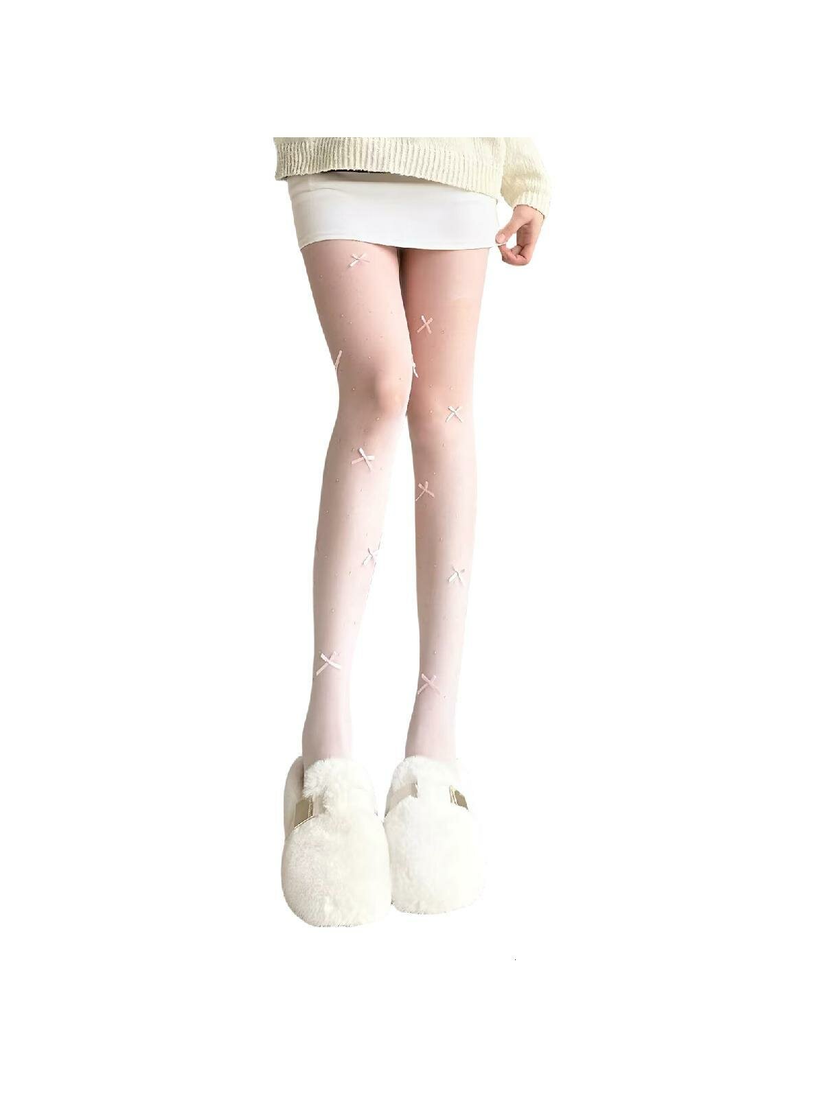 Женские чулки с рюшами, Белый