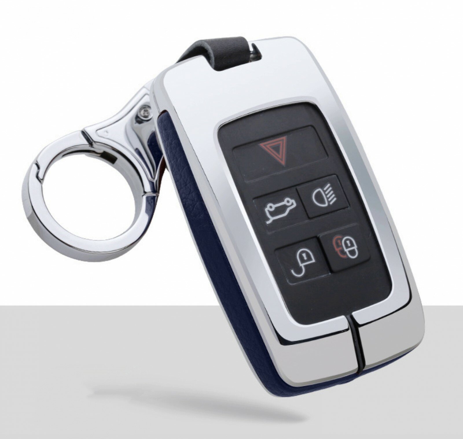 Защитный металлический чехол MyPads для смарт ключа Land Rover Range Rover Sport Velar Evoque Discovery, синий