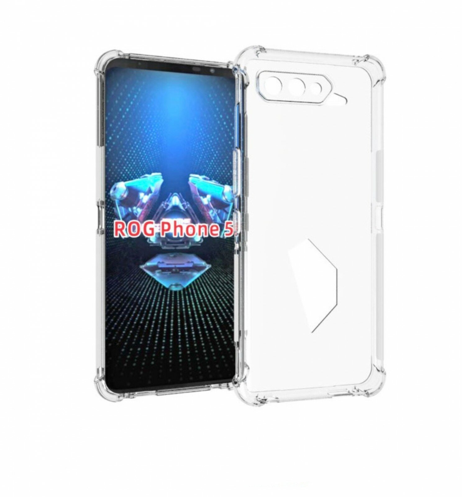 Чехол-накладка-бампер MyPads Tocco для Asus ROG Phone 5s с усиленной защитой углов, прозрачный