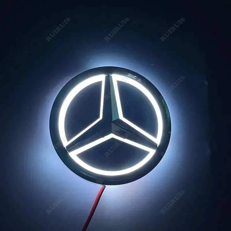 Светящийся логотип автомобиля Mercedes-Benz, светодиодные фонари 5D 87mm