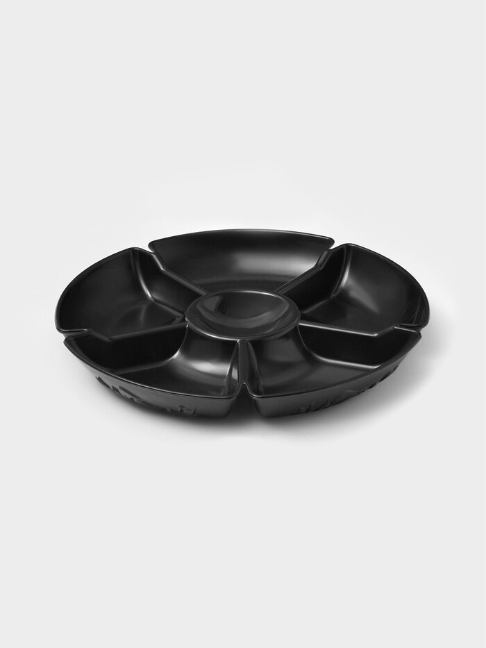 Менажница глубокая, 6 секций, d 28 см, цвет черный
