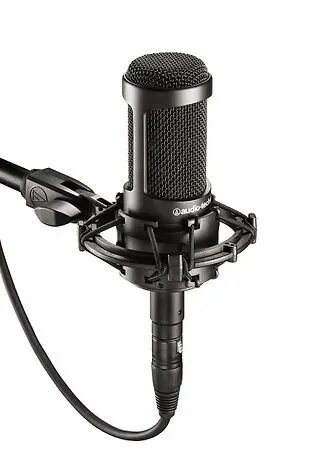 Audio-Technica AT2035 конденсаторный микрофон для записи вокала и инструментов, черный