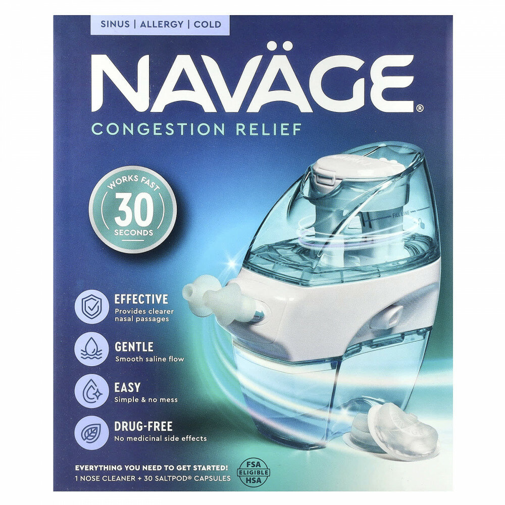 Navage, Nasal Care, стартовый набор для чистки носа, 1 набор