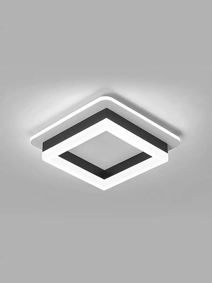 Светильник Semash Home "Квадрат", светодиодный, 24W, потолочный, черно-белый