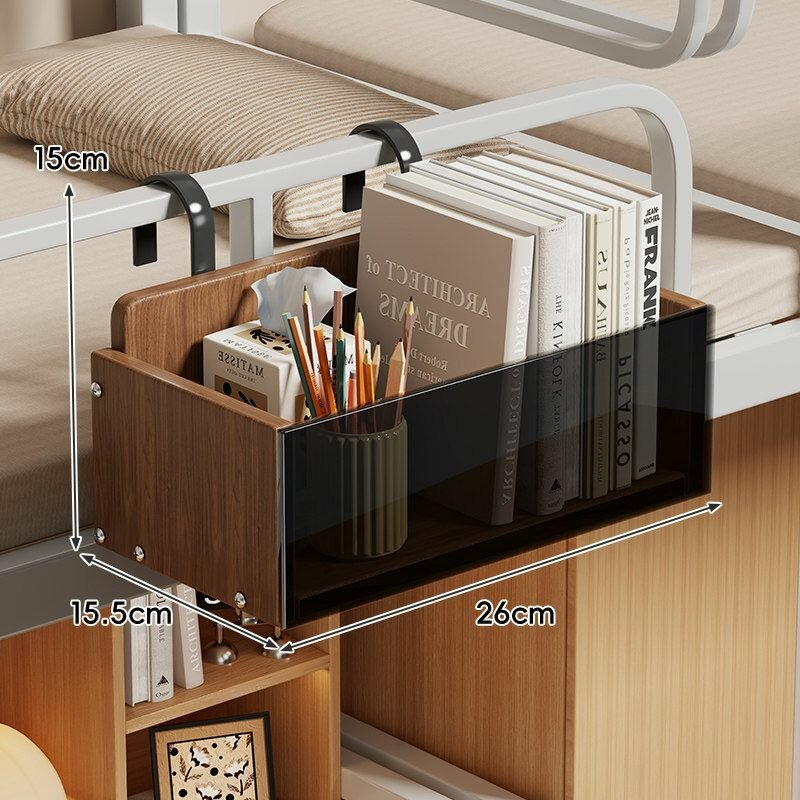 Навесная корзина для кровати, карман для хранения на бортик, органайзер для общежития, для студентов, для верхней полки, для мелочей и закусок, размер как на фото 1515.536 см