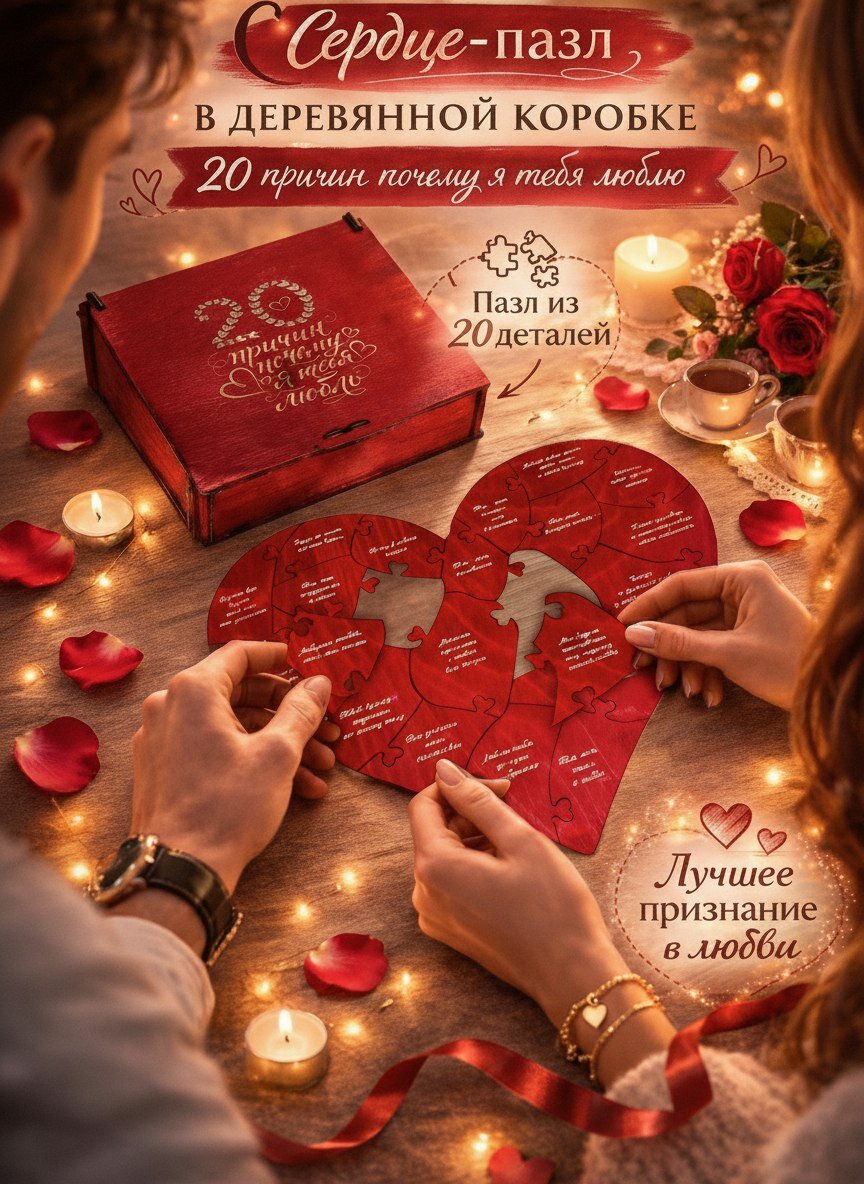 20 причин Почему я тебя люблю - Пазл для влюбленных