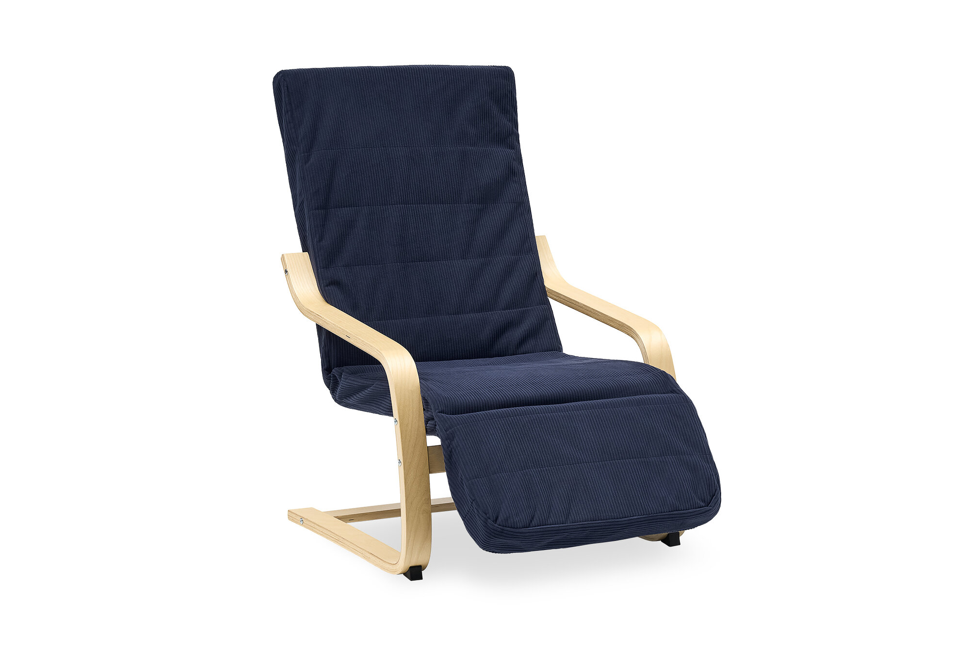 Кресло-реклайнер Нонтон Тильва, 67x113x103 см, фанера березовая / вельвет синий