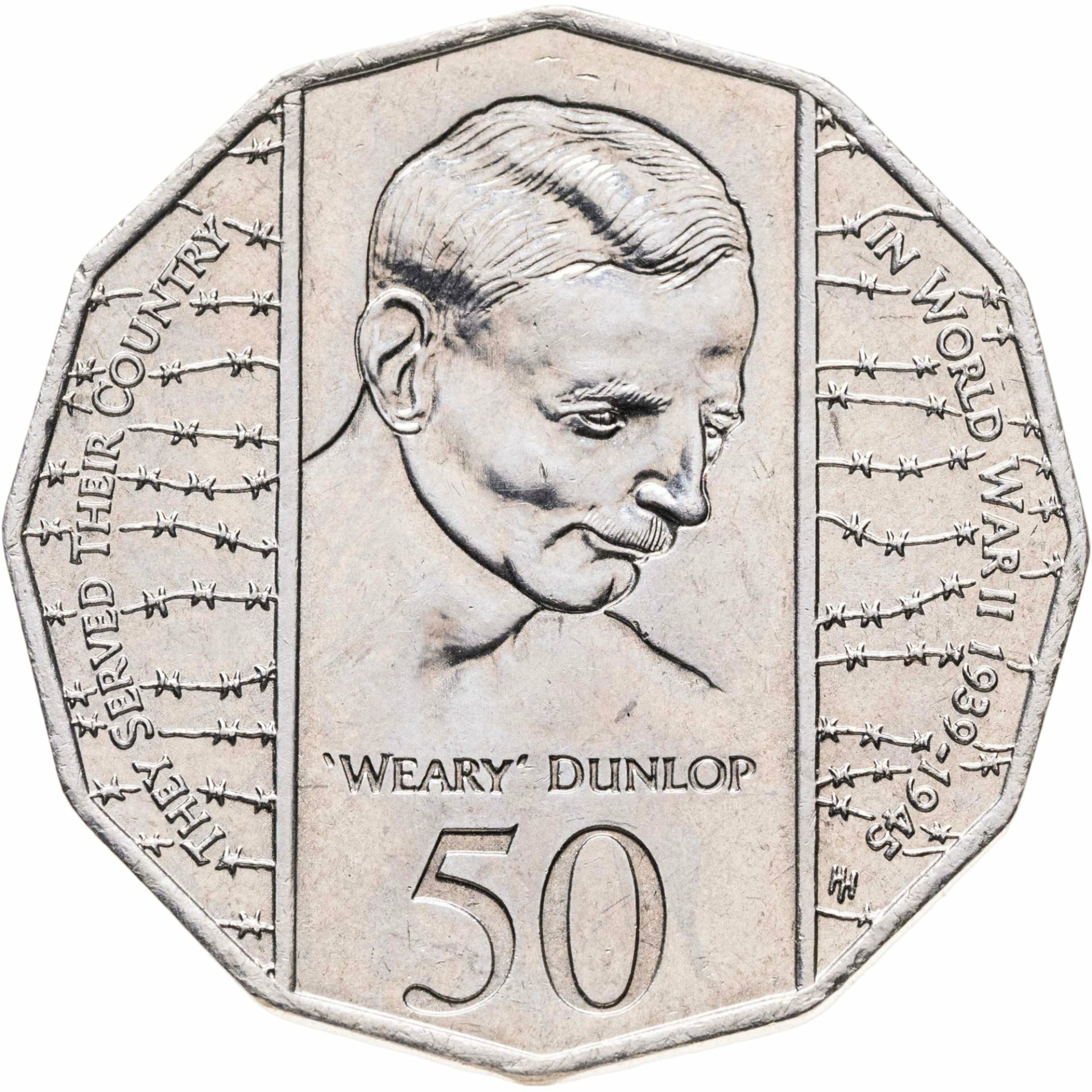 Австралия 50 центов cents 1995 50 лет со дня окончания Второй Мировой войны, Мельхиор медь-никель, в сохранности XF-AU