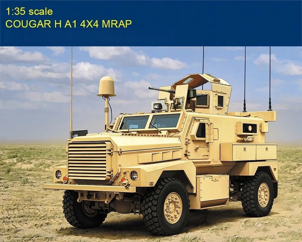 1/35 COUGAR H A1 4X4 MRAP Набор модели сборки транспортного средства против засады