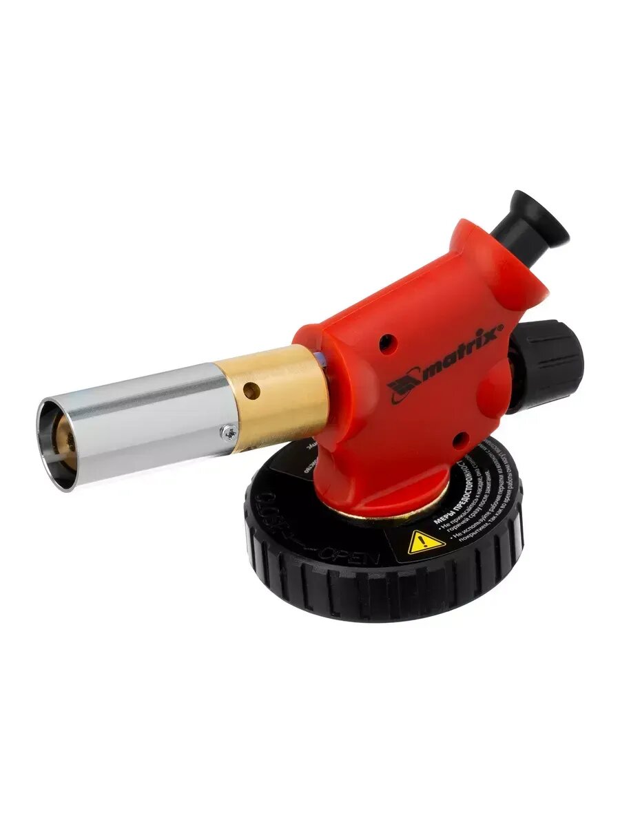 Газовая горелка с пьезоподжигом (бут. баллон), MATRIX 91427