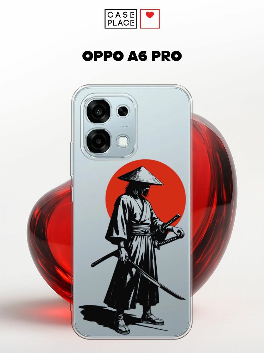 Чехол на Oppo A6 Pro / Оппо A6 Про с принтом Загадочный японский самурай