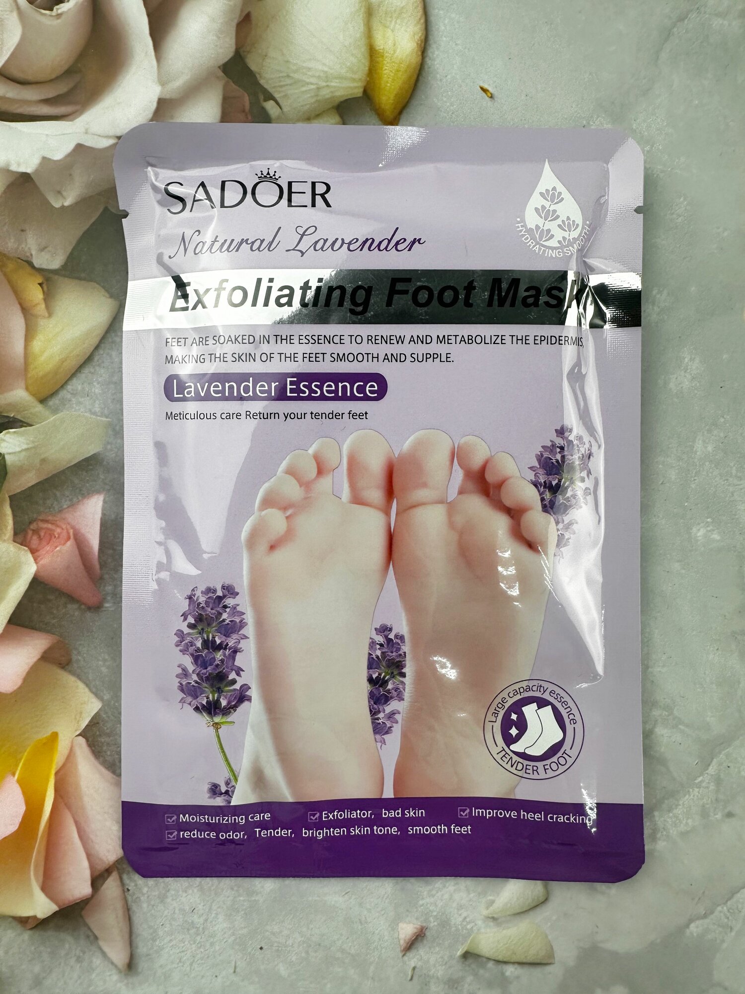 Маска для ног Sadoer Лаванда, отшелушивающая, 35мл