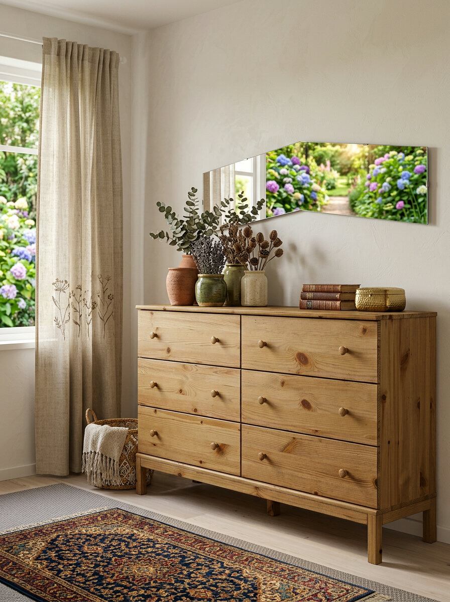 Комод для одежды большой с ящиками, Тарва массив сосны, 6 ящиков, на ножках