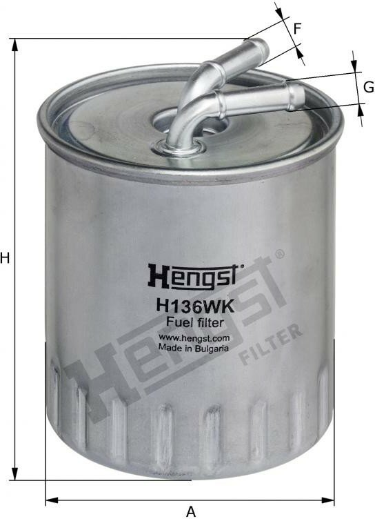 Фильтр топливный HENGST H136WK MERCEDES W220/W211/W163/W463 400CDI mot. OM628