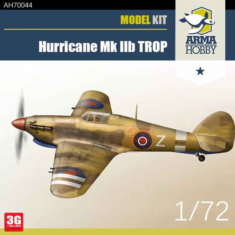 ARMA HOBBY 70044 Британский истребитель Hurricane Mk IIb, тропическая версия 1/72