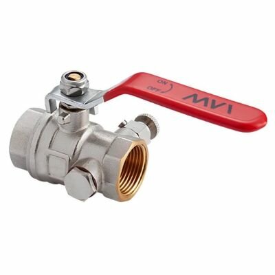 Кран шаровой муфтовый полнопроходной со спускным устройством (рычаг) MVI Premium 1/2"