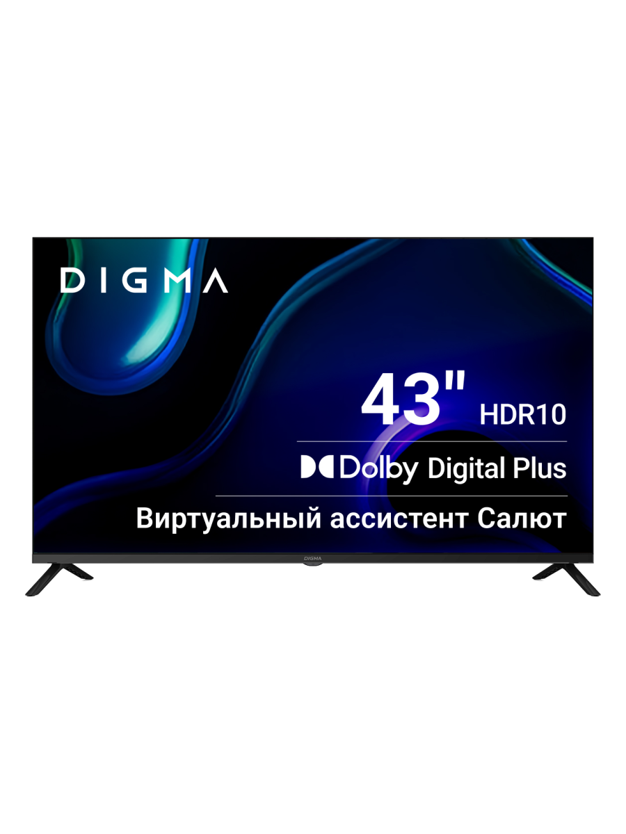 Телевизор Digma DM-LED43UBB40 43" LED, 4K Ultra HD, черный, смарт ТВ, Салют ТВ