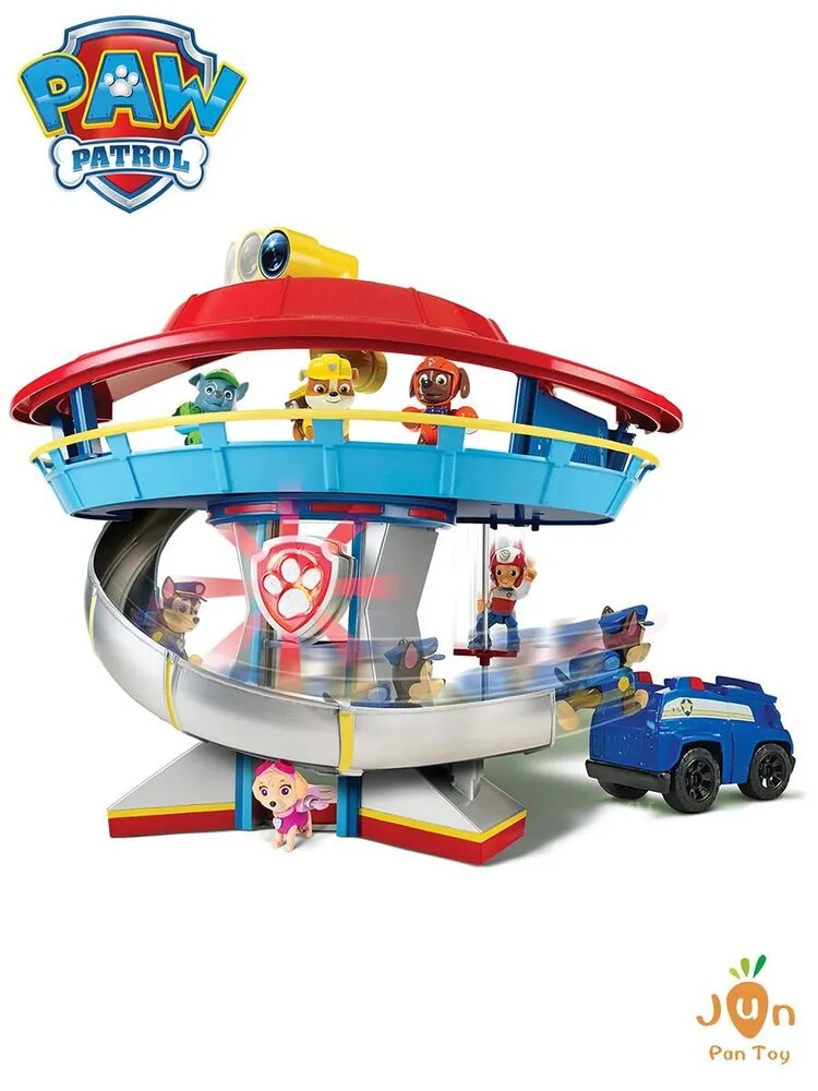 Paw Patrol Lookout Playset with Chase Figure and Vehicle | Детский игровой набор с горкой, звуковыми эффектами для детей от 3 лет — фото 1