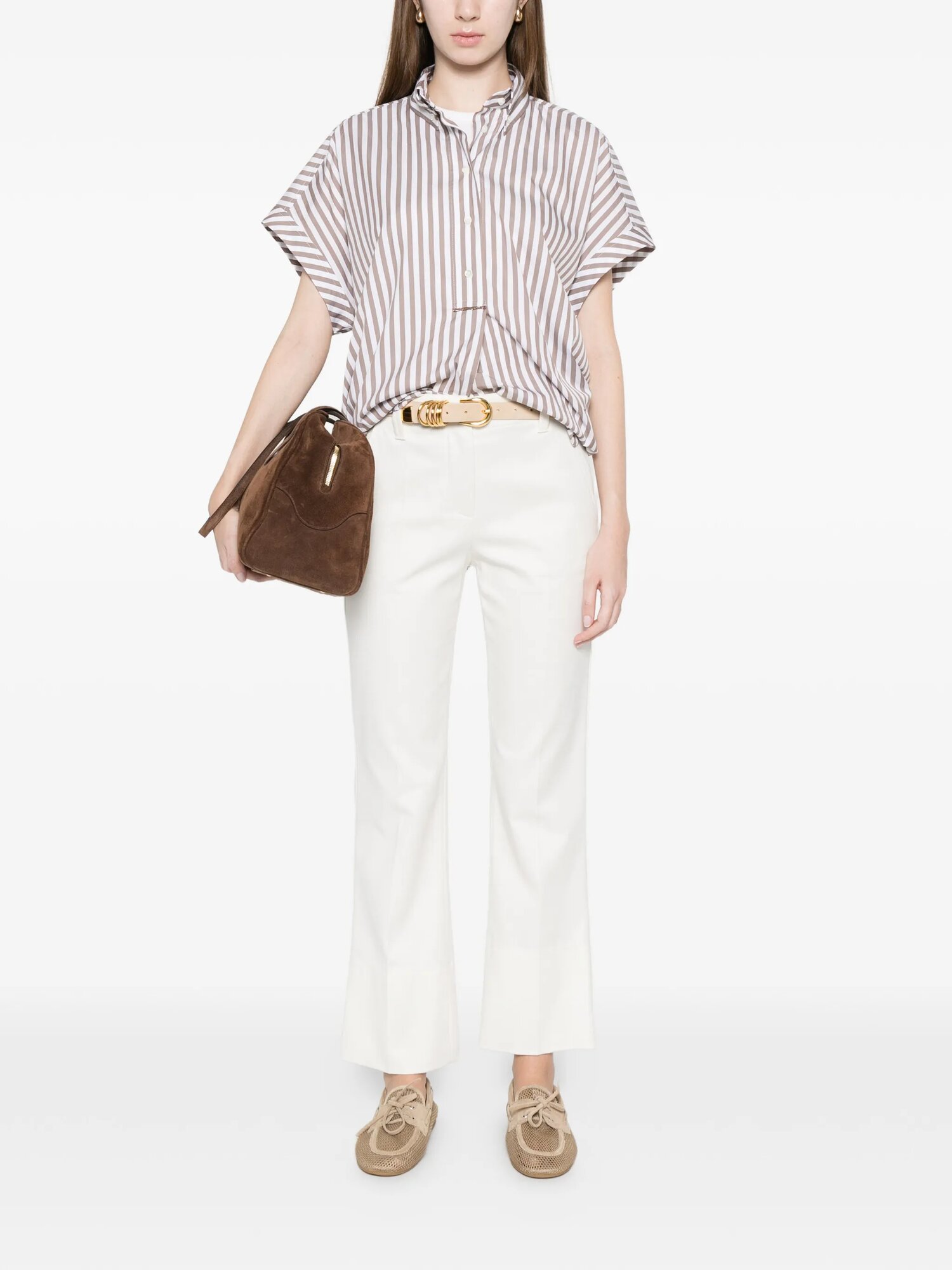Брюки BRUNELLO CUCINELLI Buttoned straight trousers, размер 46 — фото 1
