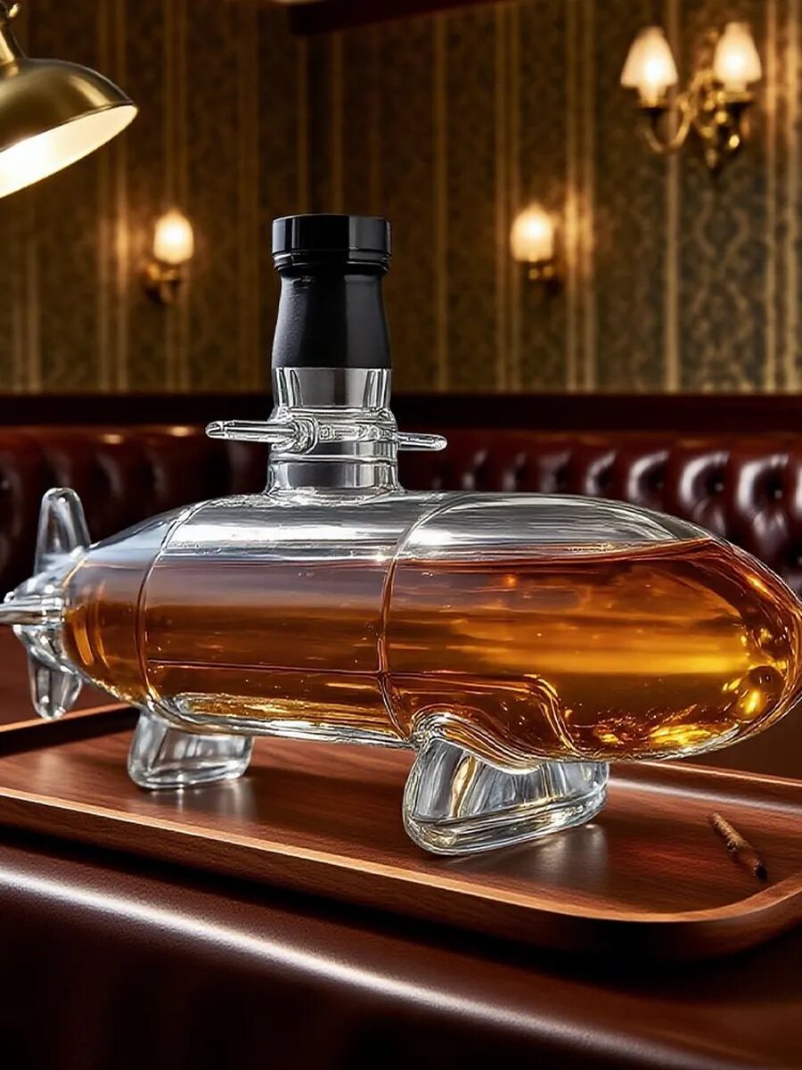 Графин-подводная лодка для виски, стекло