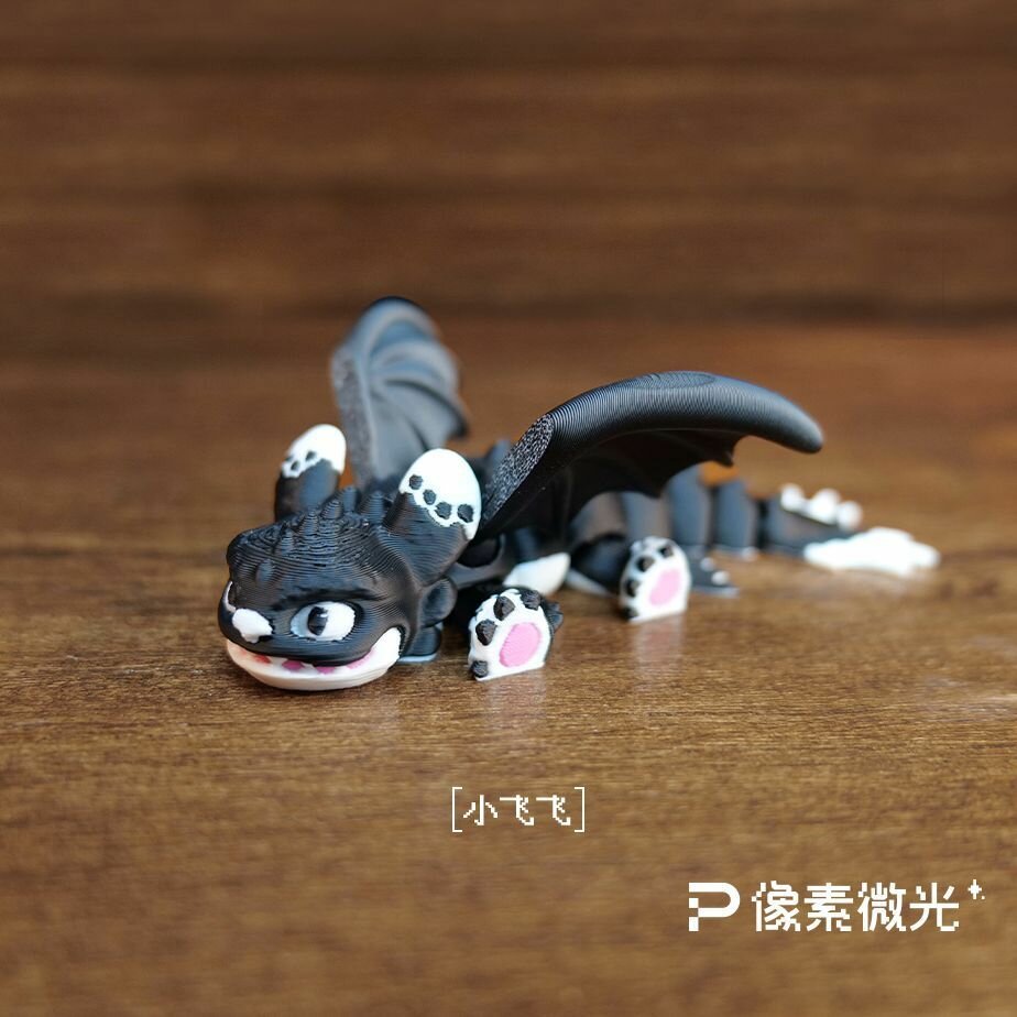 Бейблейд: Как приручить дракона - Семейный портрет Беззубика Найтвинга - Три малыша - Фигурка Найтвинга, напечатанная на 3D-принтере - Модный подарок-игрушка с подвижными суставами