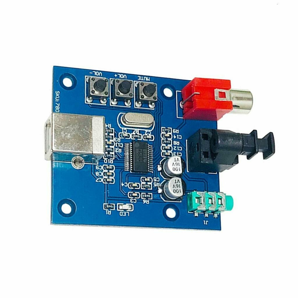 АЦП PCM2704 с USB-питанием и оптоволоконным/коаксиальным аналоговым выходом