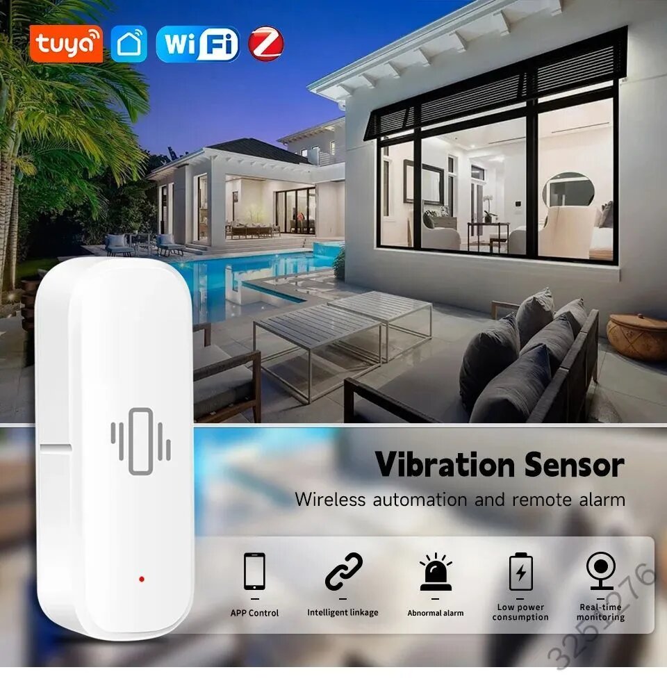 Датчик умного дома Tuya Wi-Fi Z датчик вибрации беспроводной автоматизации и удаленной сигнализации