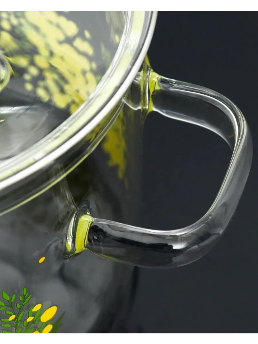 Кастрюля из жаропрочного стекла, 1300 мл