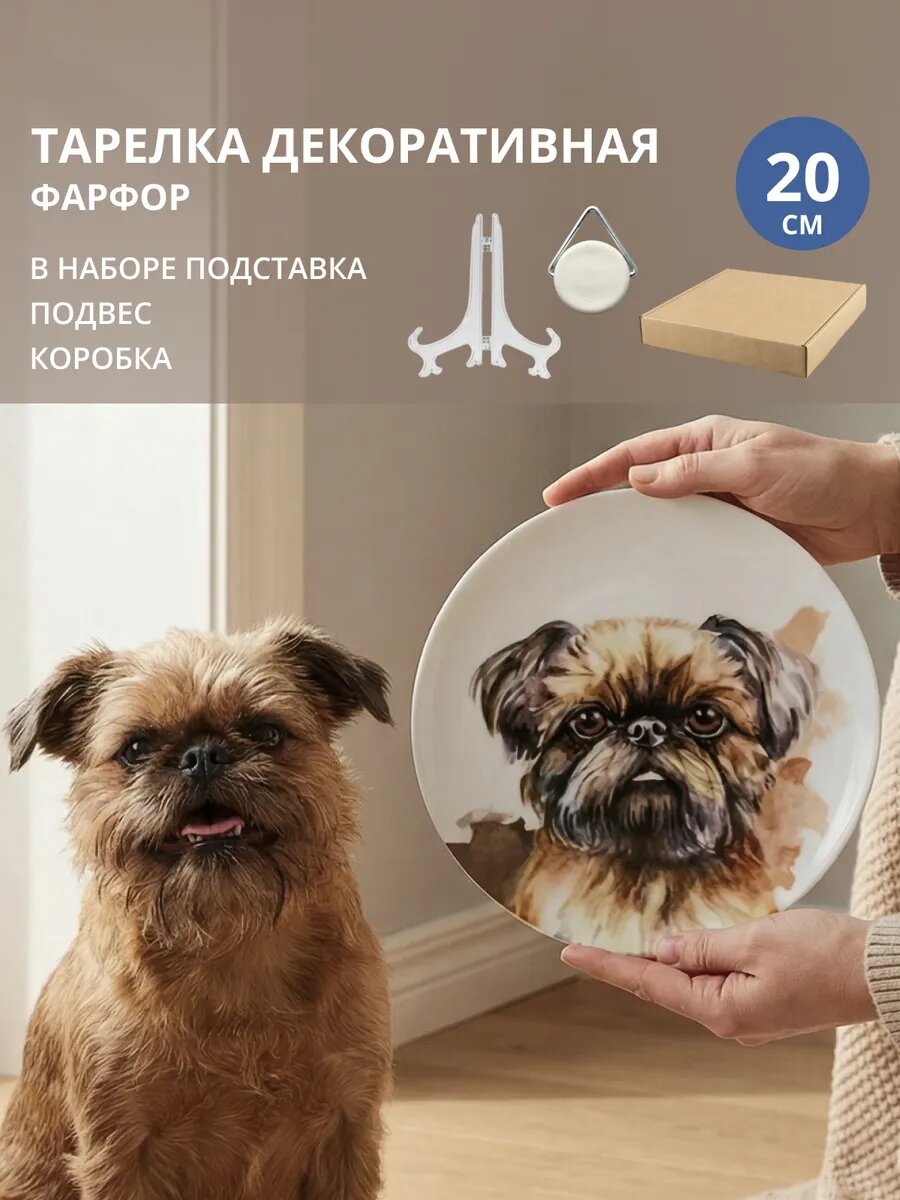 Тарелка декоративная фарфоровая 20 см Добрушский фарфор Нора