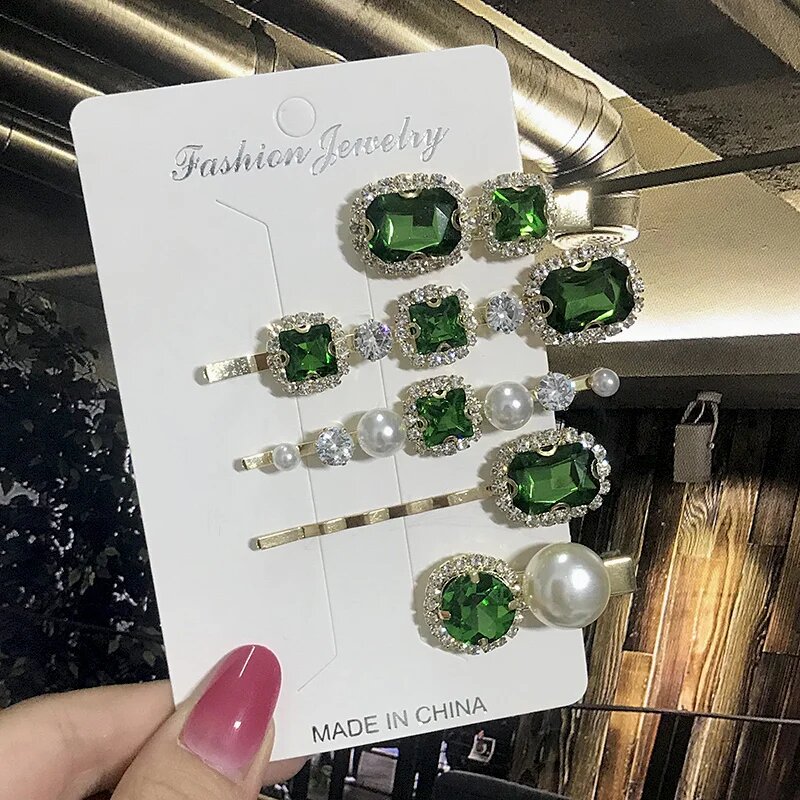 1 комплект, женские заколки для волос, головные уборы, ювелирные изделия, модные аксессуары для волос с кристаллами для девочек, роскошные заколки с жемчугом, рождественский подарок