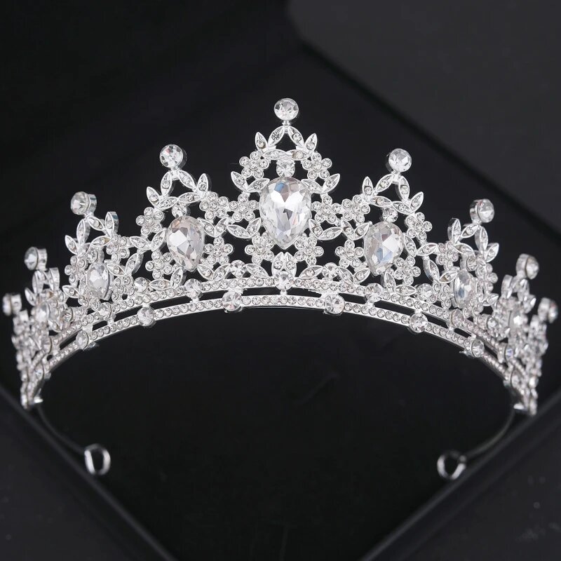 Хрустальная корона для волос Серебряный, Silver2