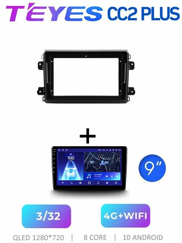 Магнитола 9" Teyes CC2 Plus 3/32 Gb для Fiat Ducato Van L3H2 2021-2023
