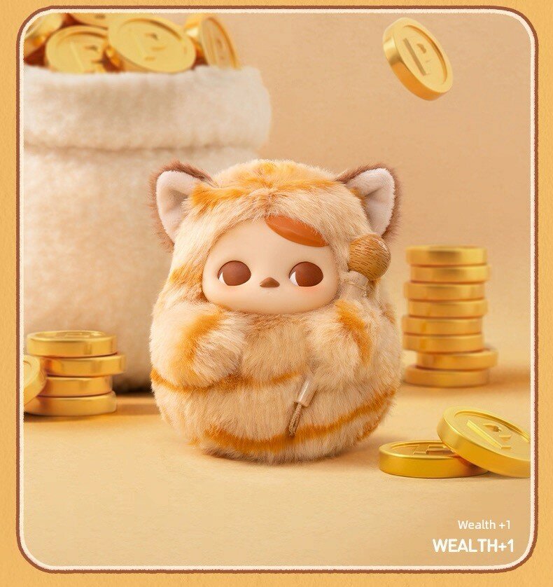 POPMART PUCKY Knock Knock Series, силиконовый плюшевый брелок-бокс с дополнительной фигуркой Wealth, нераспечатанный