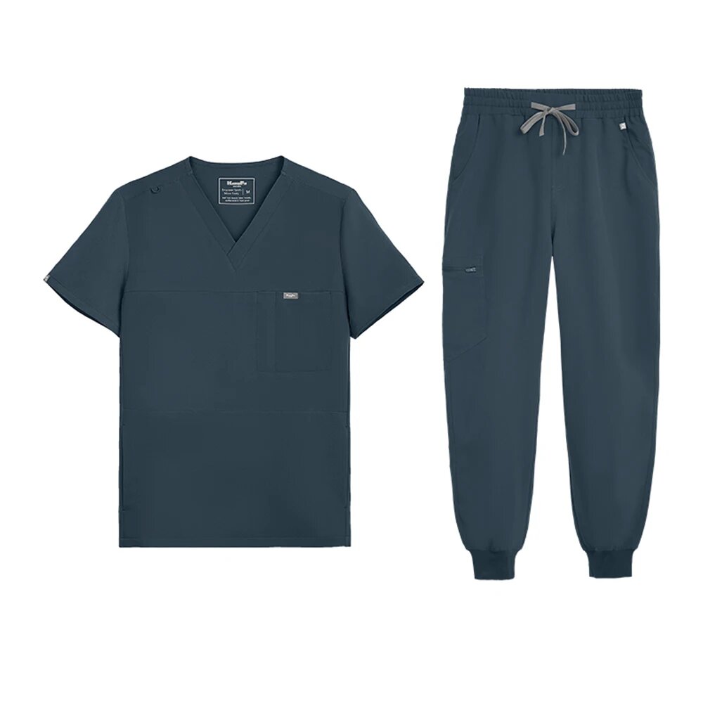 Мужской медицинский костюм KUNGFU SCRUBS, темно-синий, XL